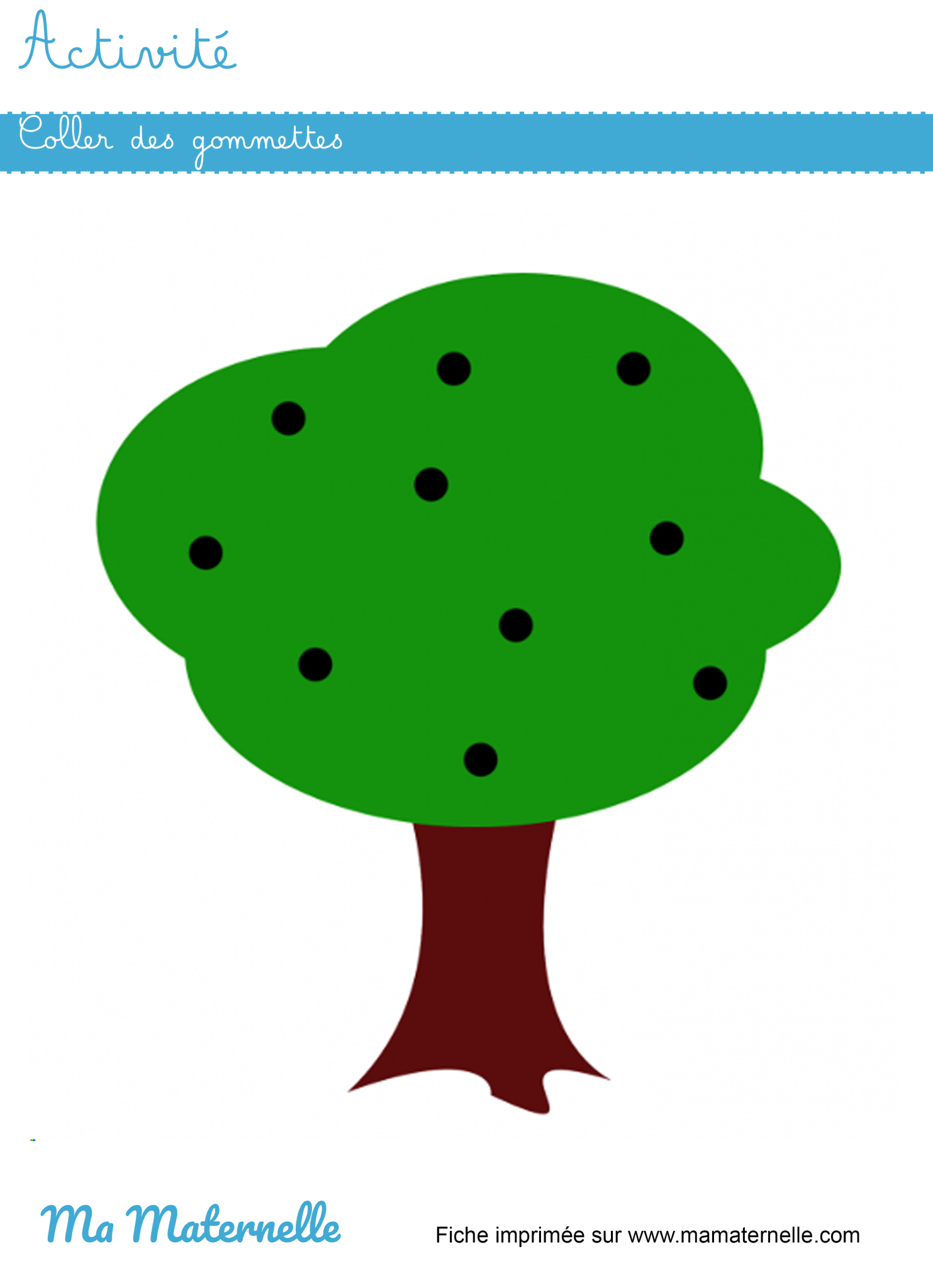 Activité : coller des gommettes - Ma Maternelle