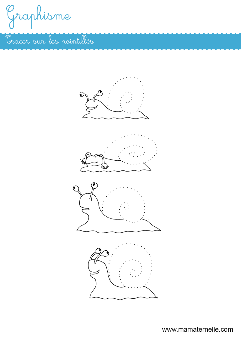 Graphisme : tracer sur les pointillés - Ma Maternelle