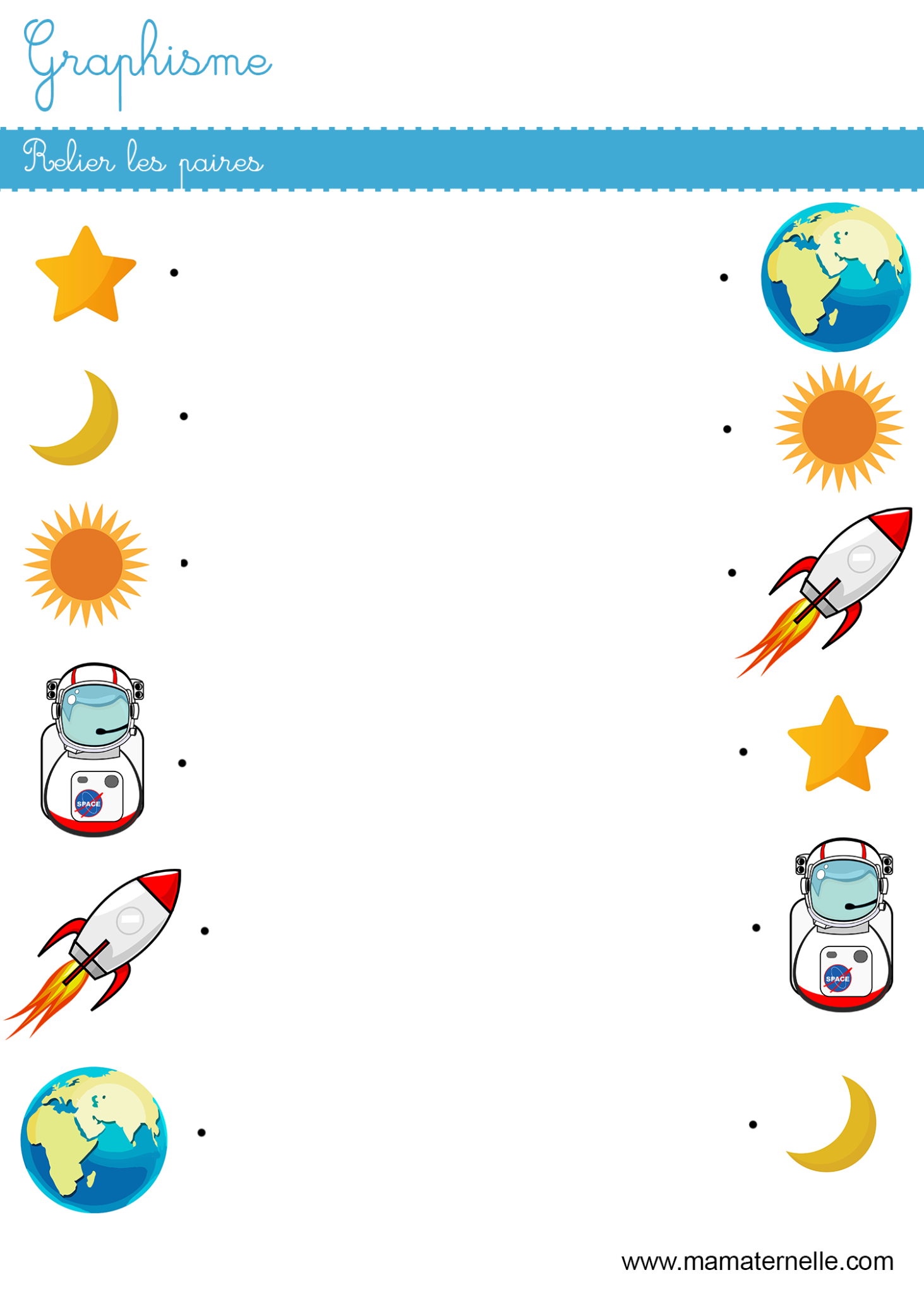 Graphisme : relier les paires - Ma Maternelle