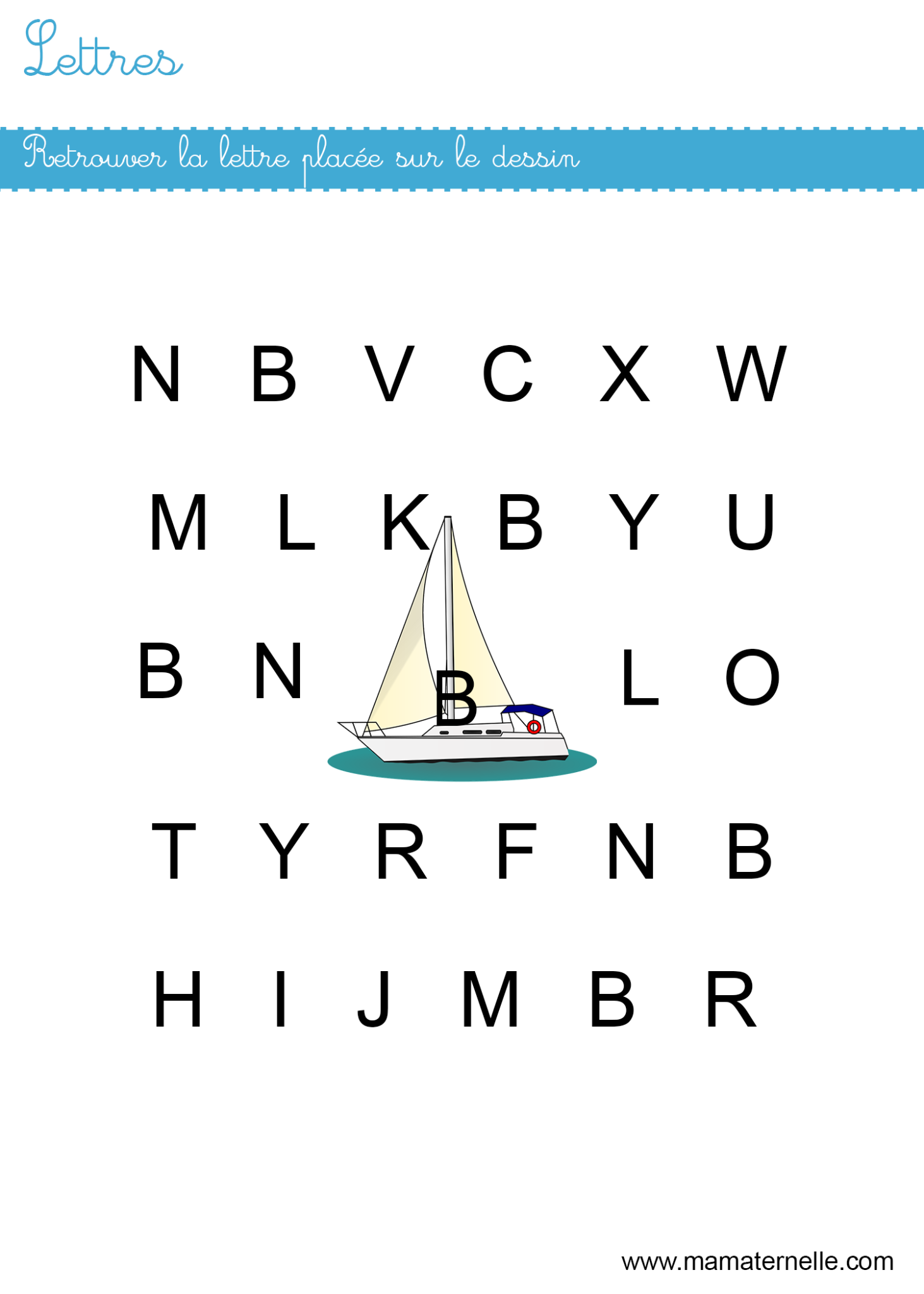 Lettres : Retrouver les lettres A - Ma Maternelle