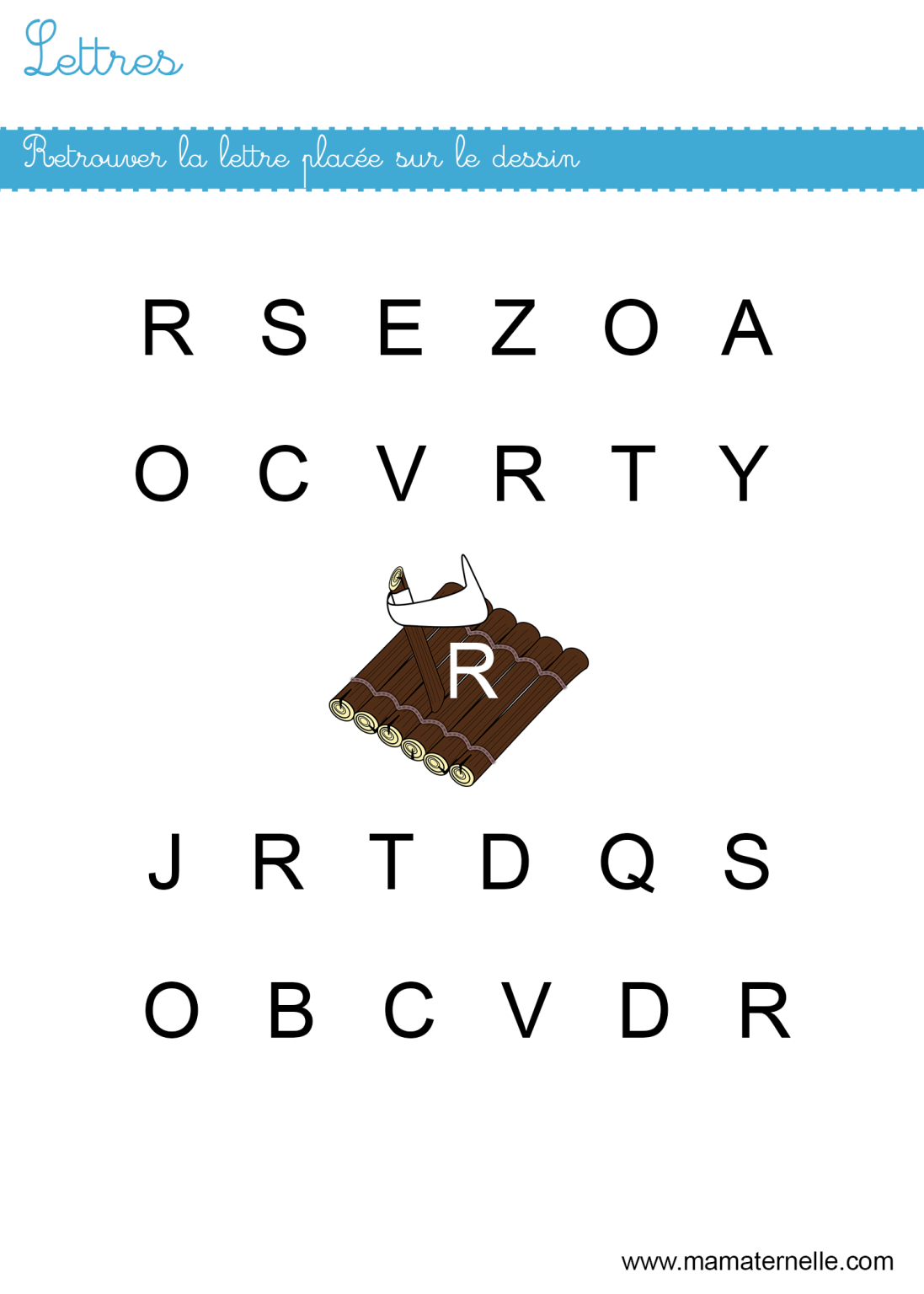 Lettres : retrouver les lettres R - Ma Maternelle