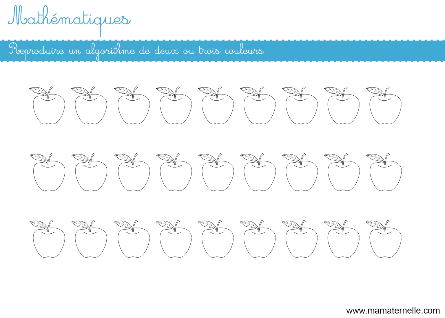 Mathématiques : reproduire un algorithme - Ma Maternelle