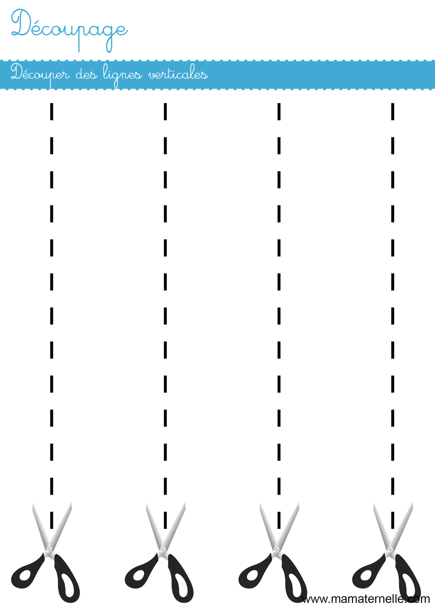 Découpage : découper des lignes verticales - Ma Maternelle Découpage : découper des lignes verticales - Ma Maternelle