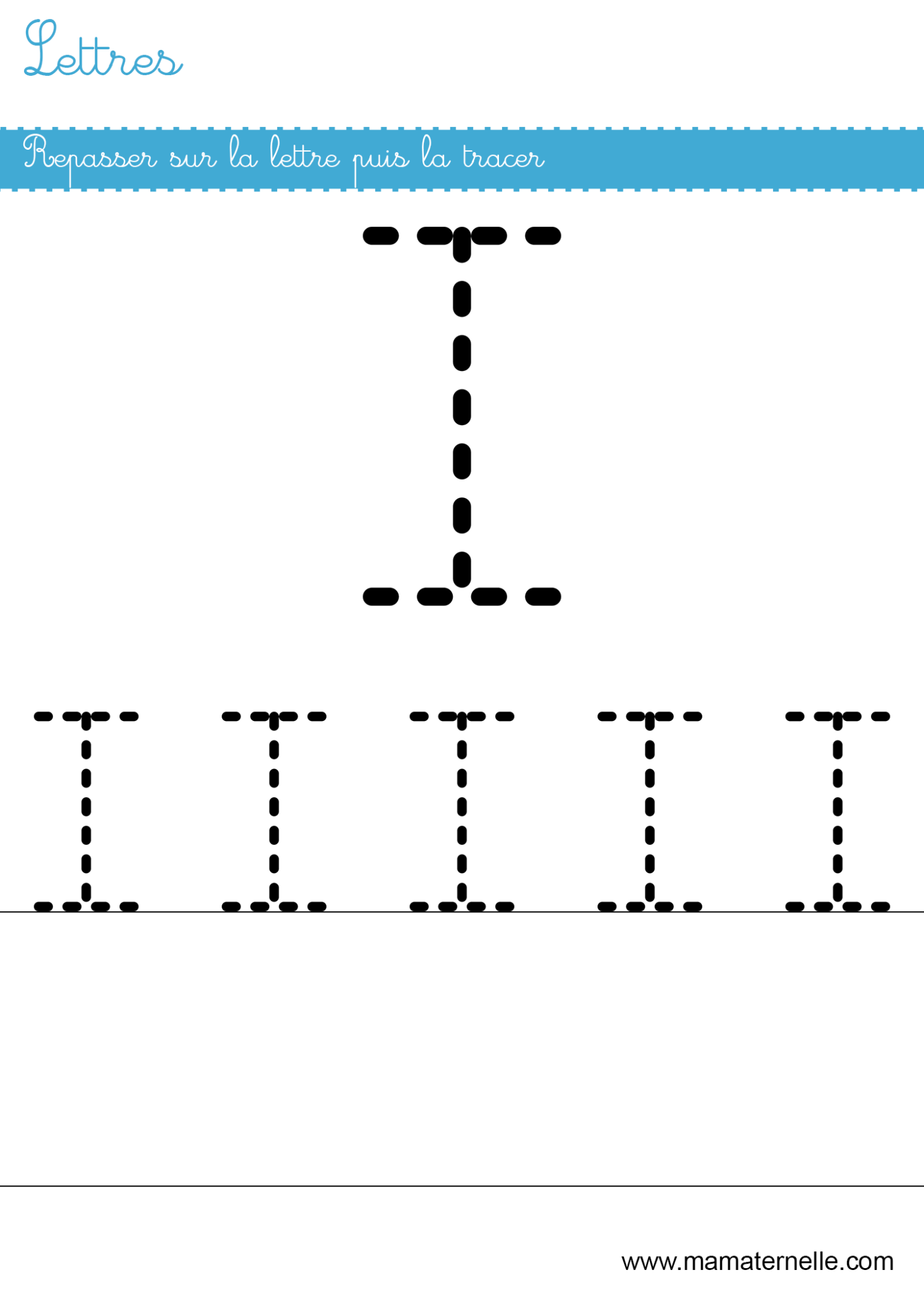 Lettres : repasser sur la lettre I - Ma Maternelle