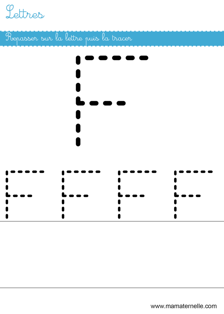 Lettres : repasser sur la lettre F - Ma Maternelle