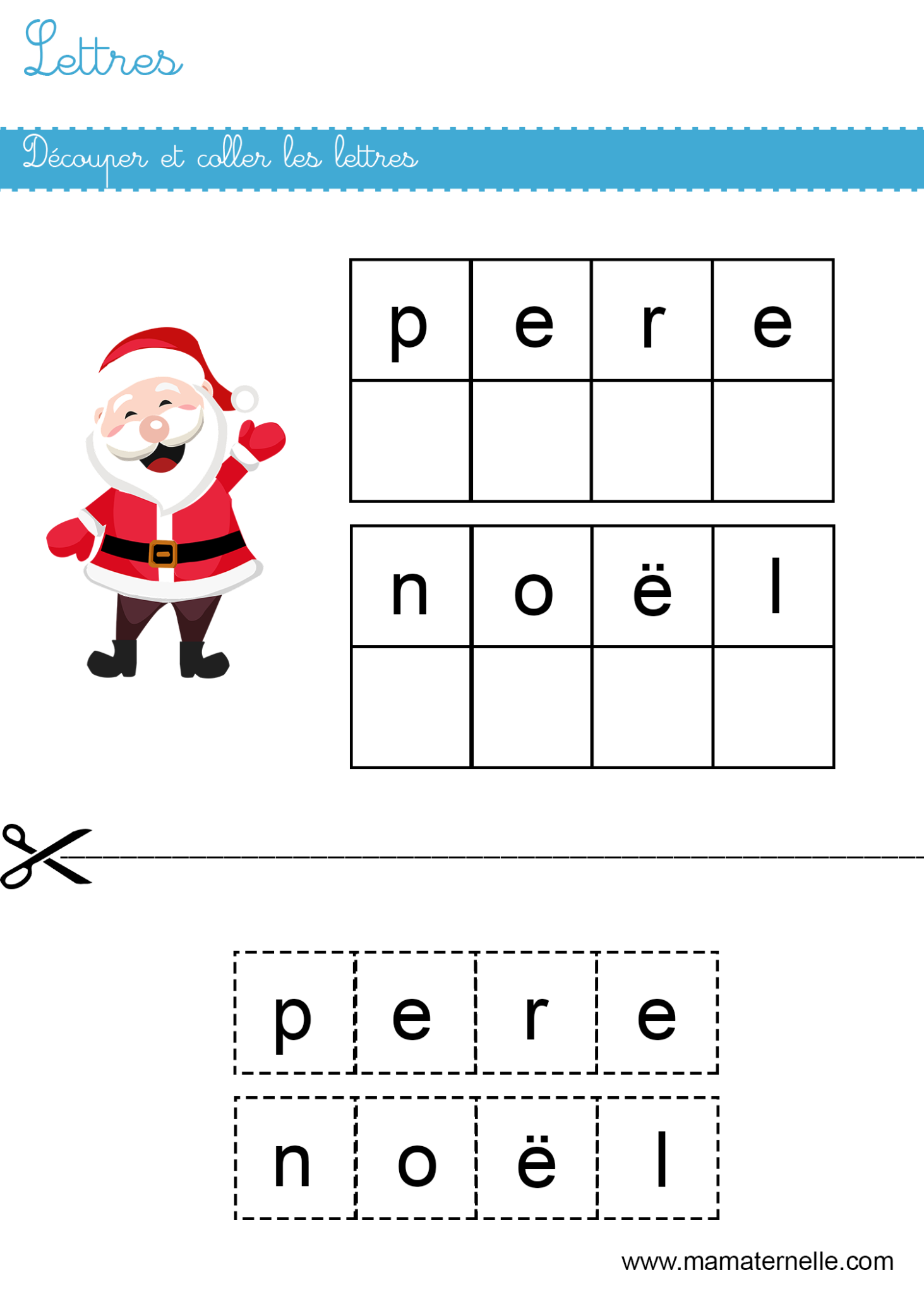 Lettres : découper et coller les lettres - Ma Maternelle
