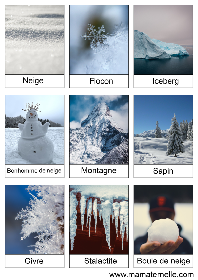 Cartes de nomenclature : Hiver - Ma Maternelle