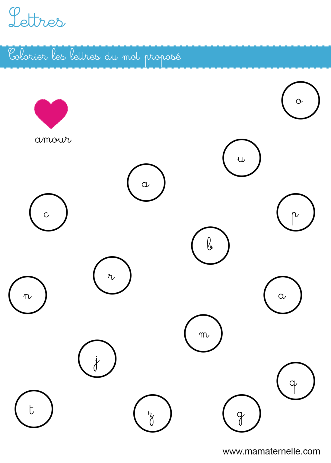 Lettres : découper et coller les lettres - Ma Maternelle
