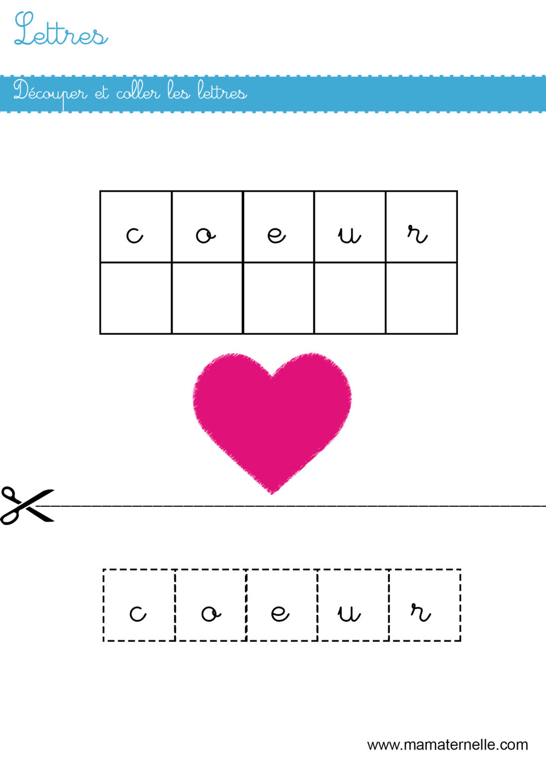 Lettres : découper et coller - Ma Maternelle