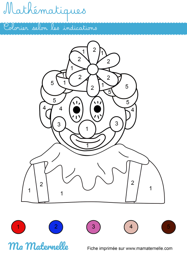 Mathématiques : colorier selon les indications - Ma Maternelle