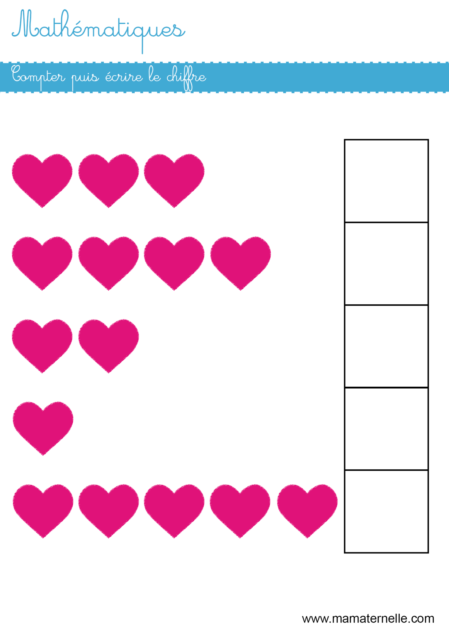 Mathématiques : compter puis écrire le chiffre - Ma Maternelle