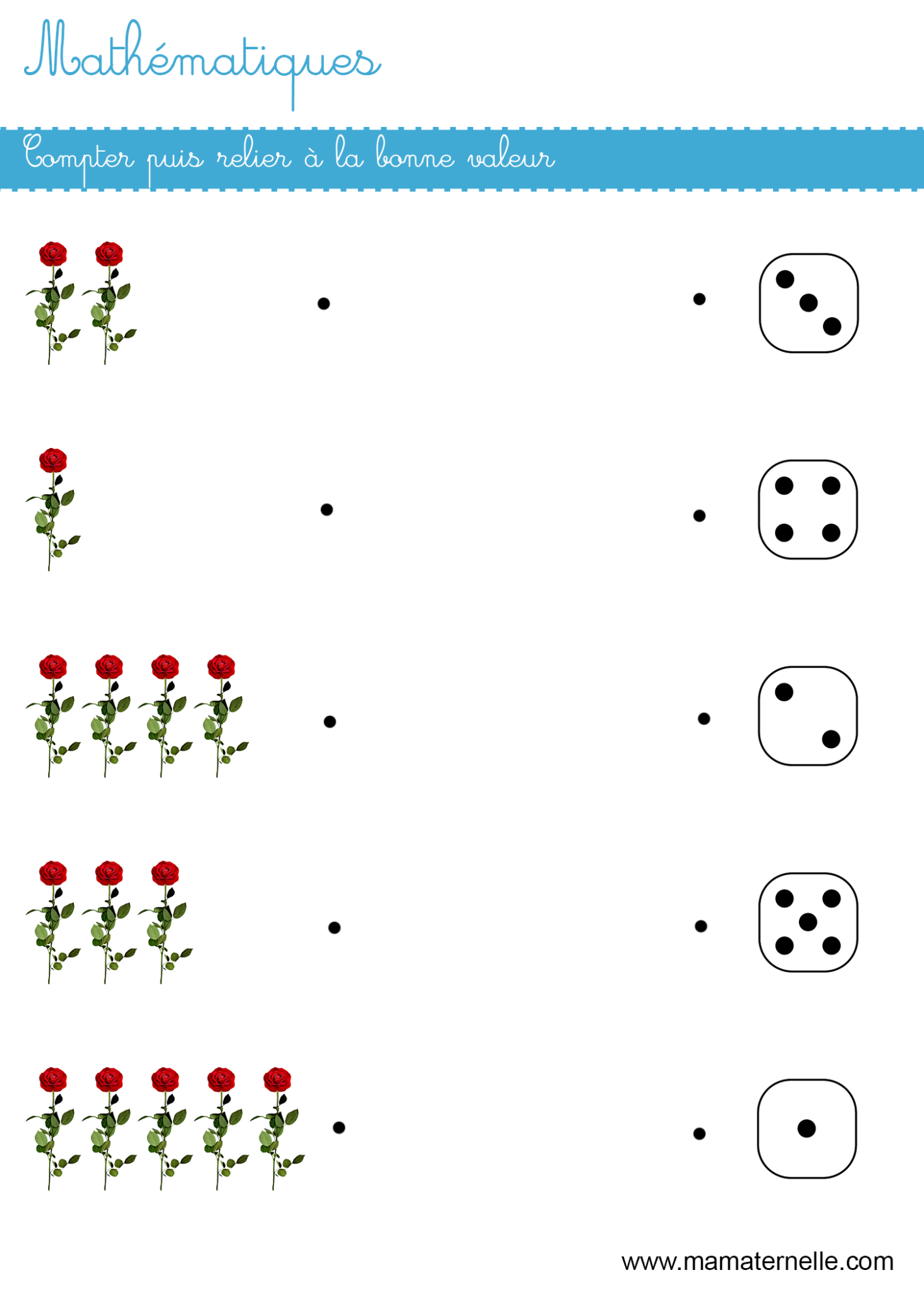 Mathématiques : compter puis relier - Ma Maternelle
