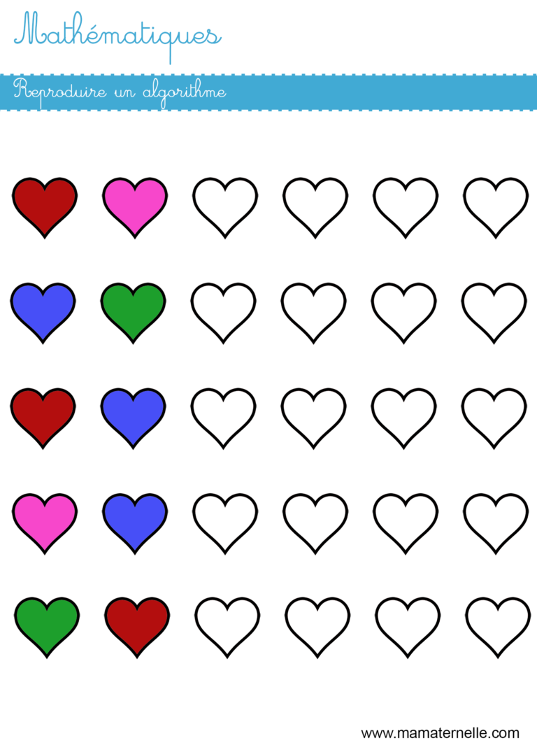 Mathématiques : reproduire un algorithme - Ma Maternelle