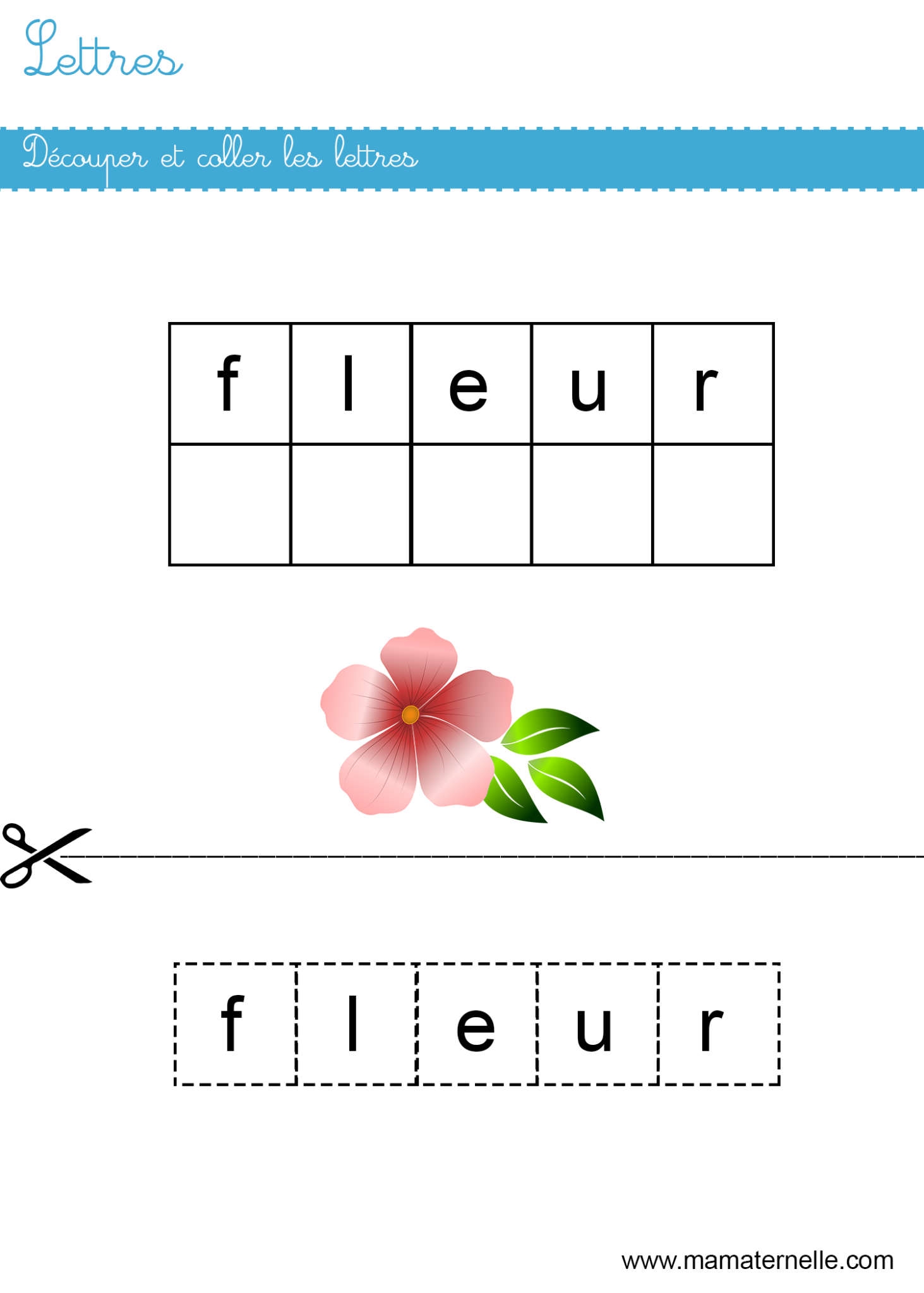 Lettres : découper et coller les lettres - Ma Maternelle