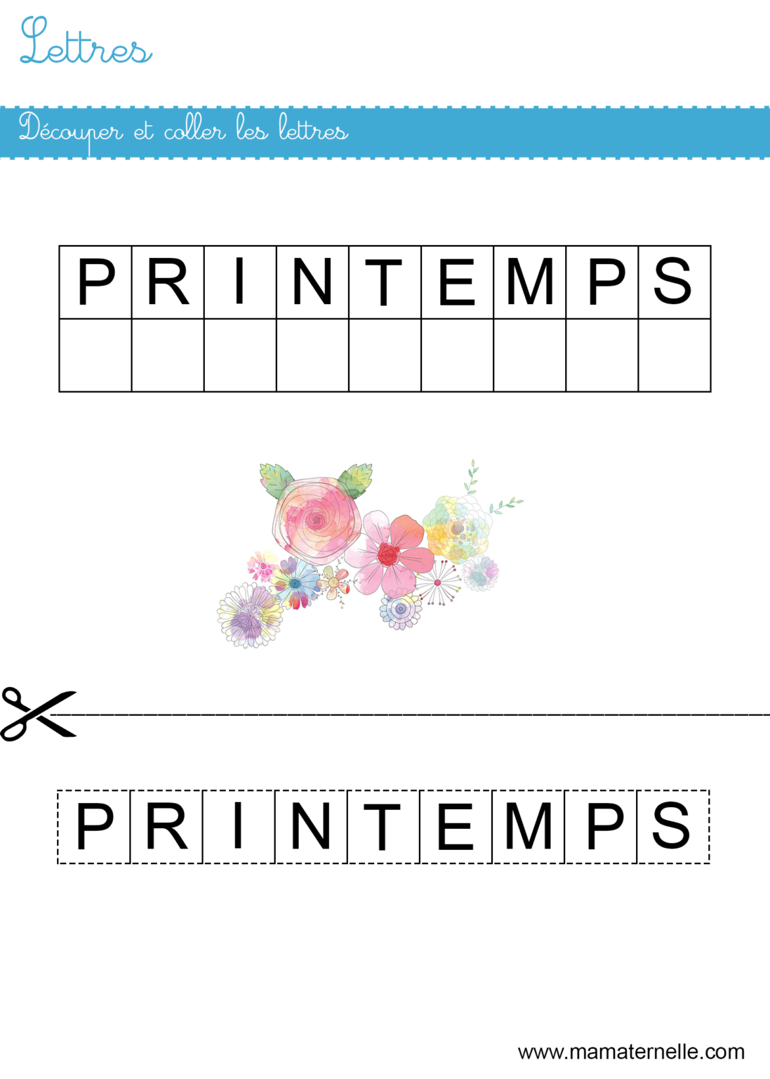 Lettres : découper et coller les lettres - Ma Maternelle