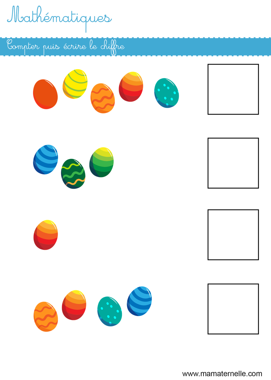 Mathématiques : compter puis écrire le chiffre - Ma Maternelle