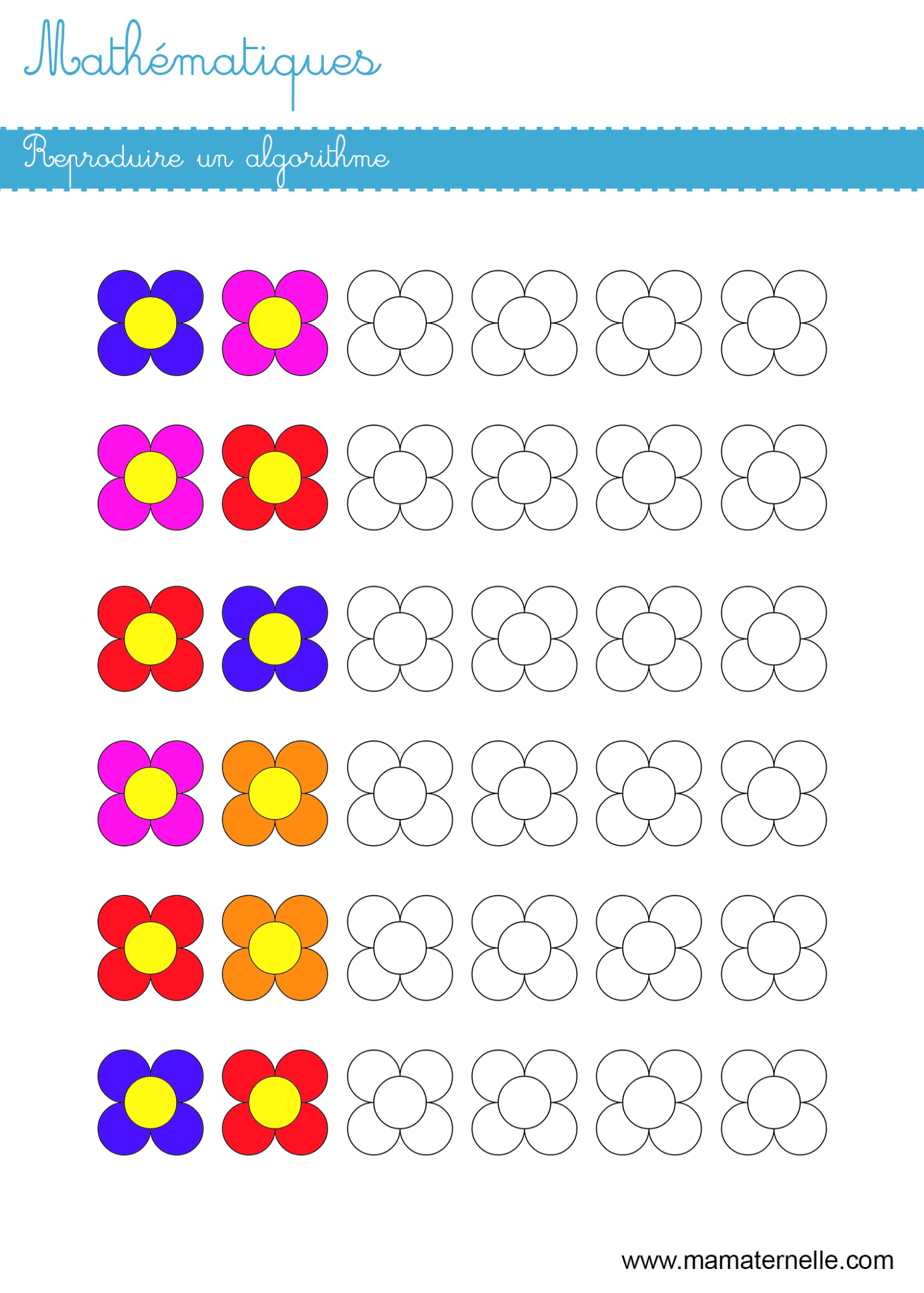 Mathématiques : reproduire un algorithme - Ma Maternelle