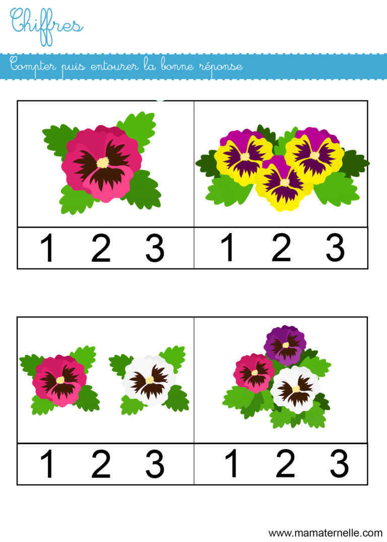 Chiffres : compter puis entourer - Ma Maternelle