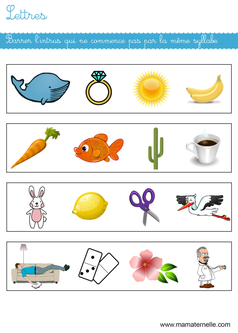 Lettres : barrer l'intrus - Ma Maternelle