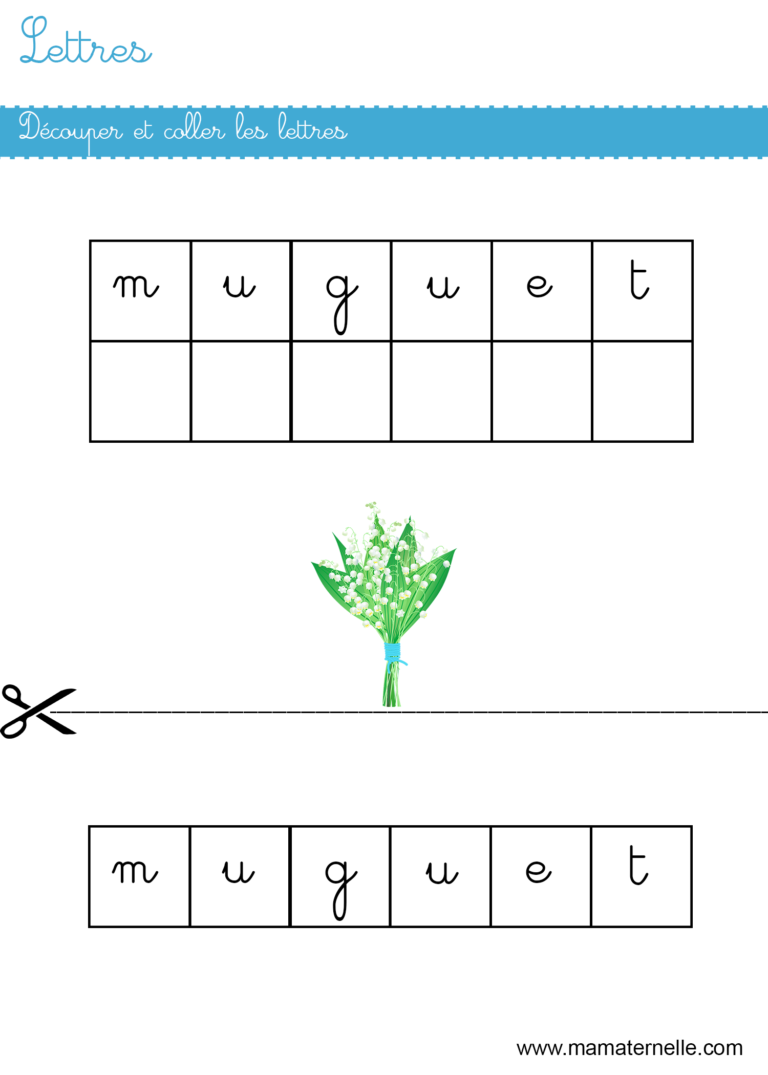 Lettres : découper et coller les lettres - Ma Maternelle