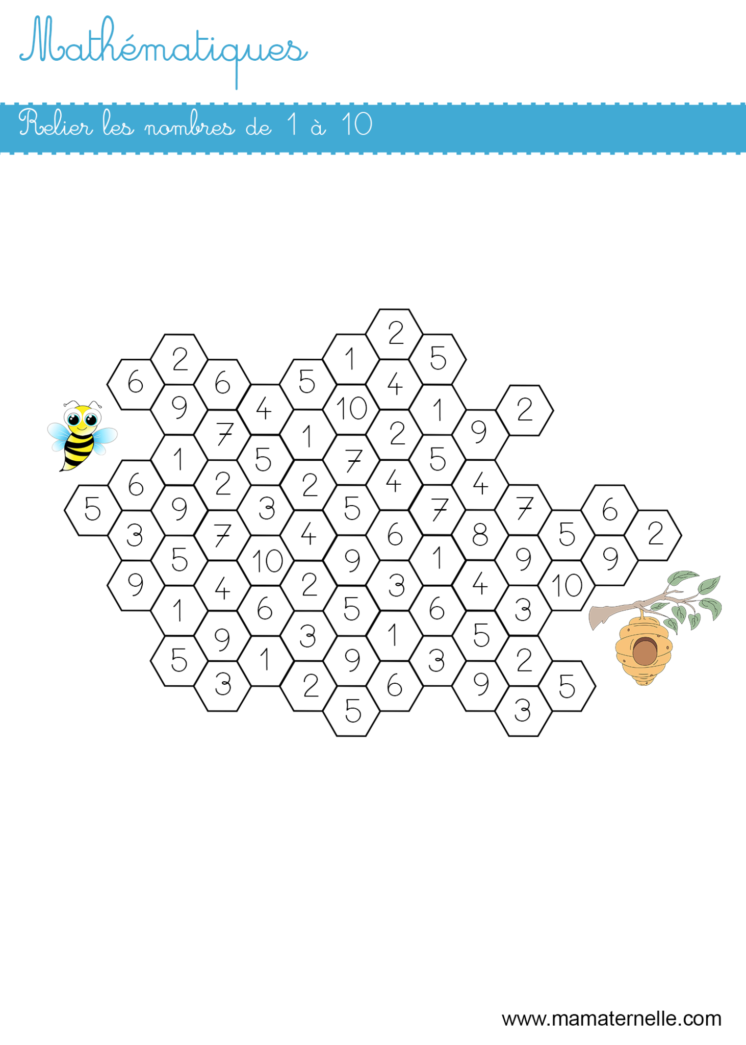 Mathématiques : relier les nombres - Ma Maternelle