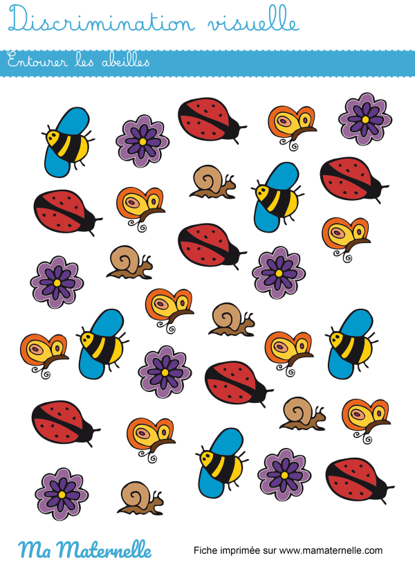 Discrimination visuelle : entourer - Ma Maternelle