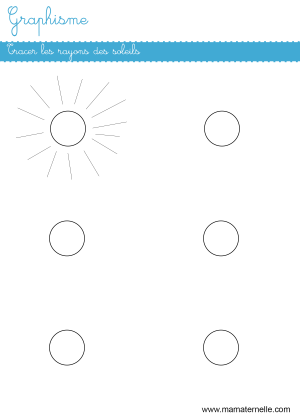 Graphisme : tracer les rayons du soleil - Ma Maternelle