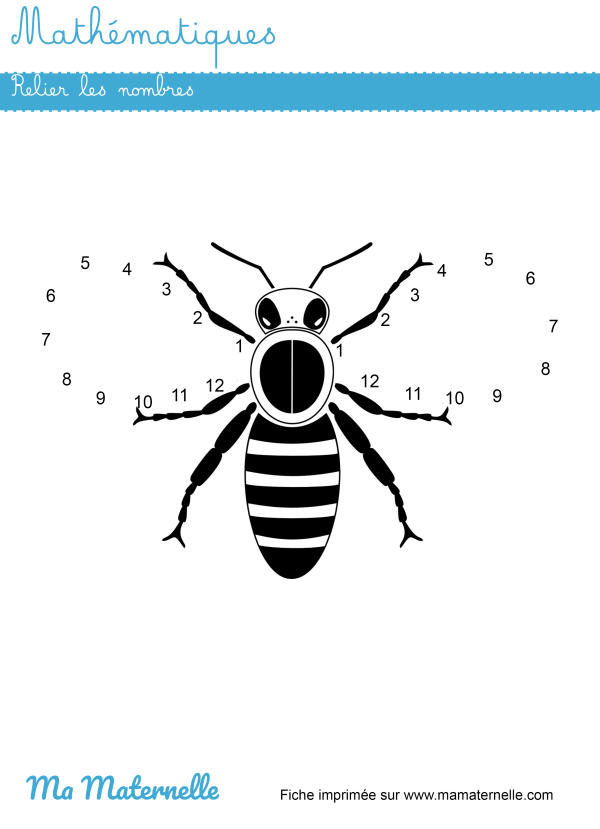 Mathématiques : relier les nombres - Ma Maternelle