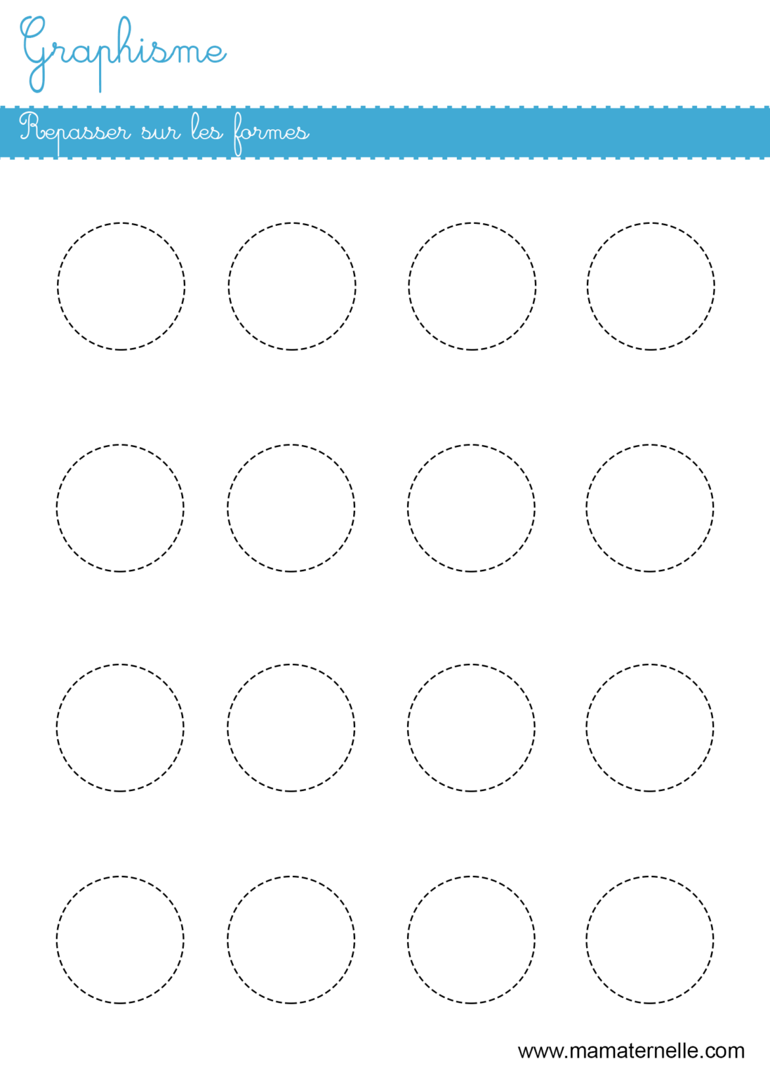 Graphisme : repasser sur les formes - Ma Maternelle