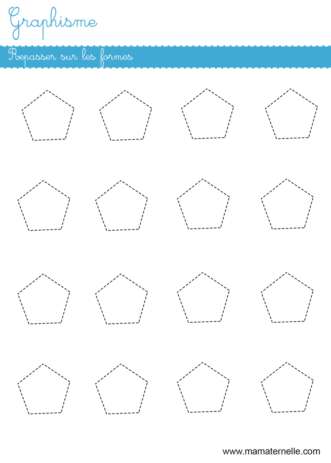 Graphisme : repasser sur les pointillés - Ma Maternelle