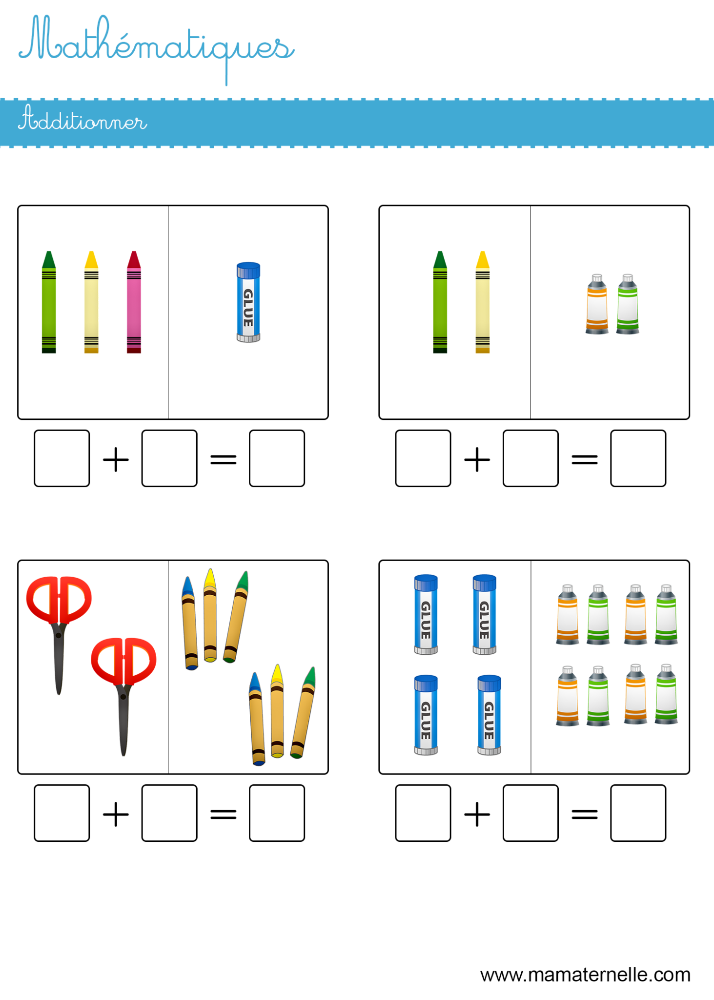 Addition Maternelle A Imprimer – Fiches Additions Cp – MZGUZ