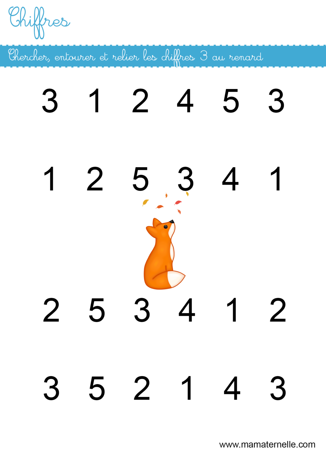 Chiffres : chercher et relier les chiffres - Ma Maternelle