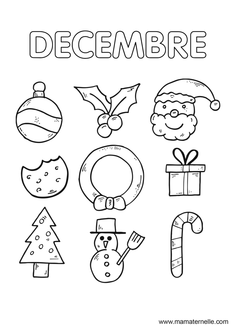 Coloriage du mois : décembre - Ma Maternelle