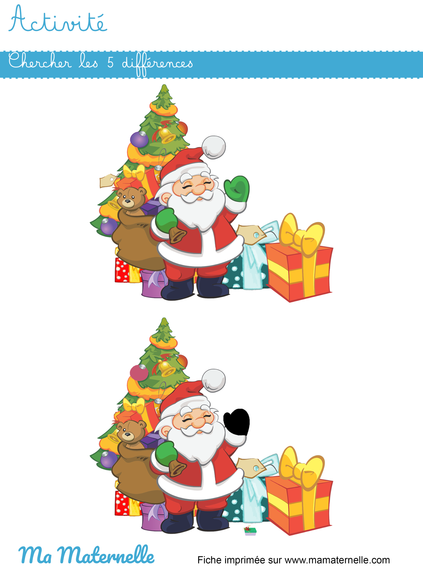 Activité : retrouver les 5 différences - Ma Maternelle