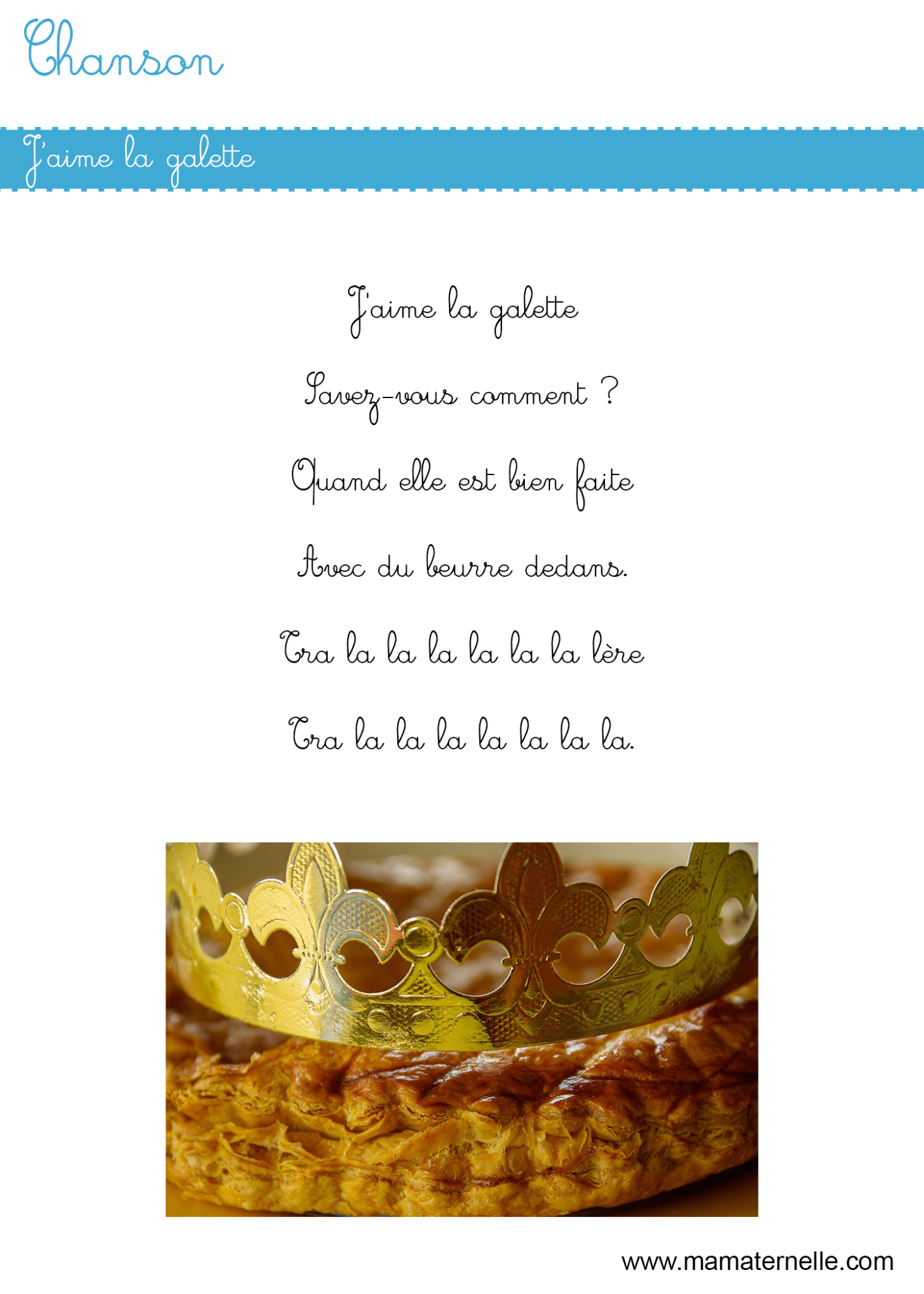 Chanson : j'aime la galette - Ma Maternelle