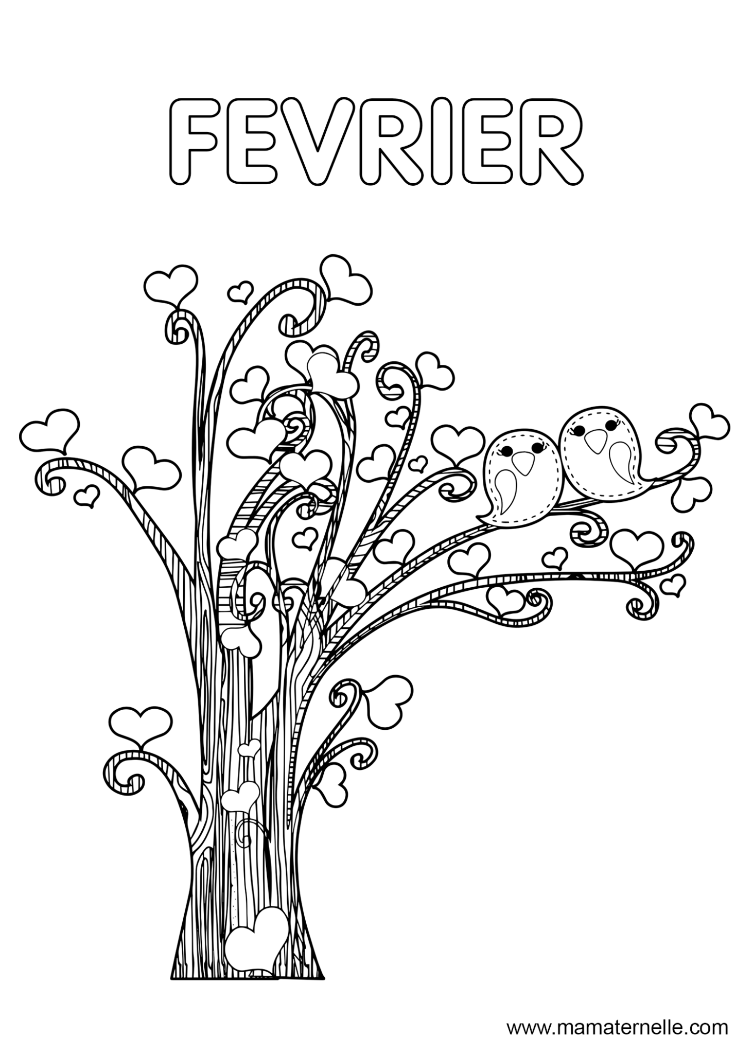 Coloriage du mois de février - Ma Maternelle