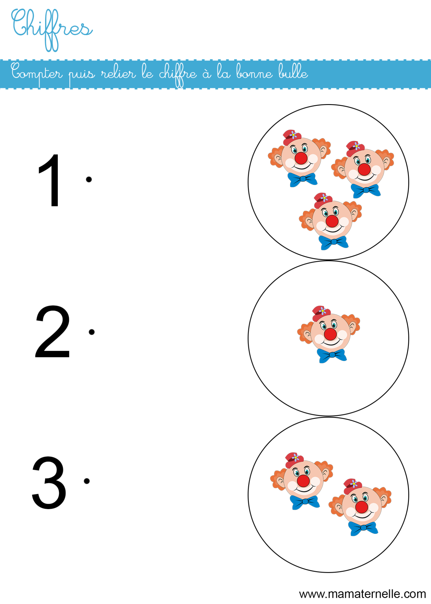 Chiffres : compter puis relier - Ma Maternelle