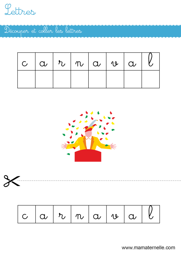 Lettres : découper et coller - Ma Maternelle