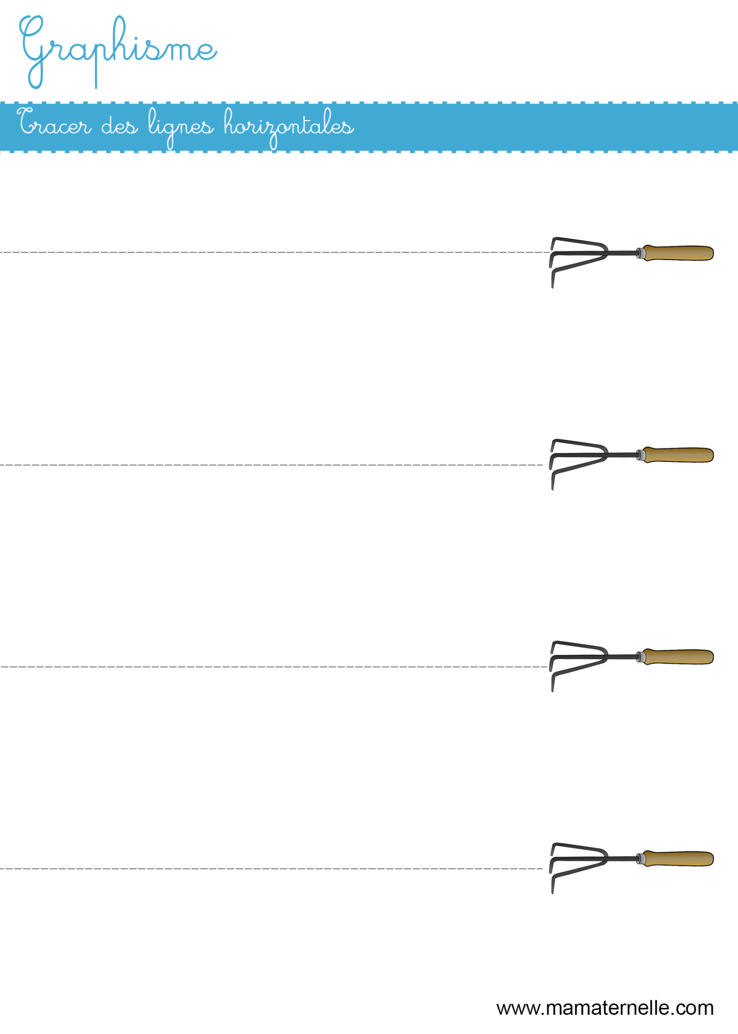 Graphisme : tracer des lignes horizontales - Ma Maternelle