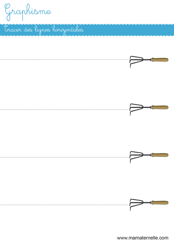 Graphisme : tracer des lignes horizontales - Ma Maternelle