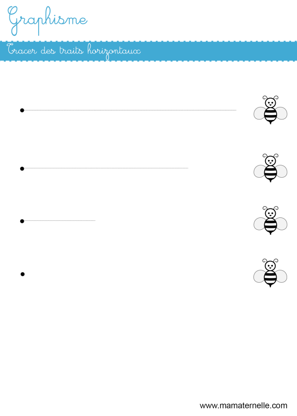 Graphisme : tracer des traits horizontaux - Ma Maternelle