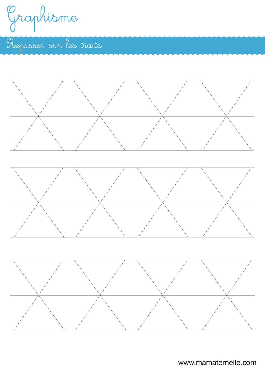 Graphisme : repasser sur les traits - Ma Maternelle