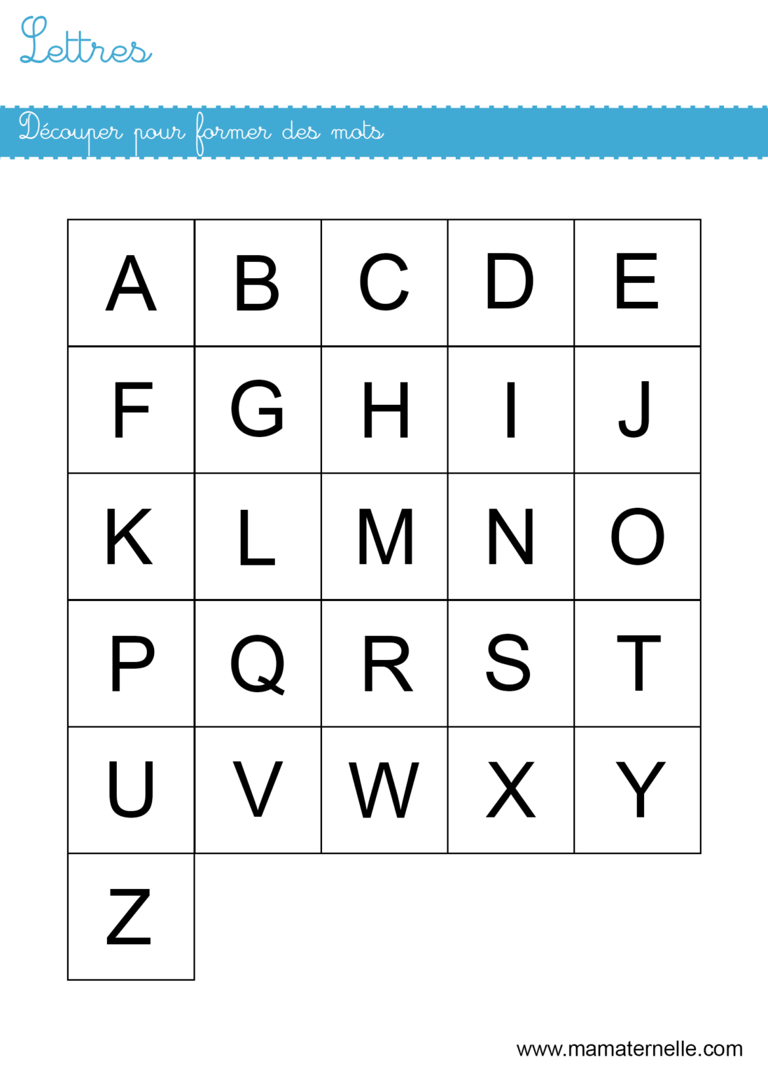 Lettres : découper pour former des mots - Ma Maternelle