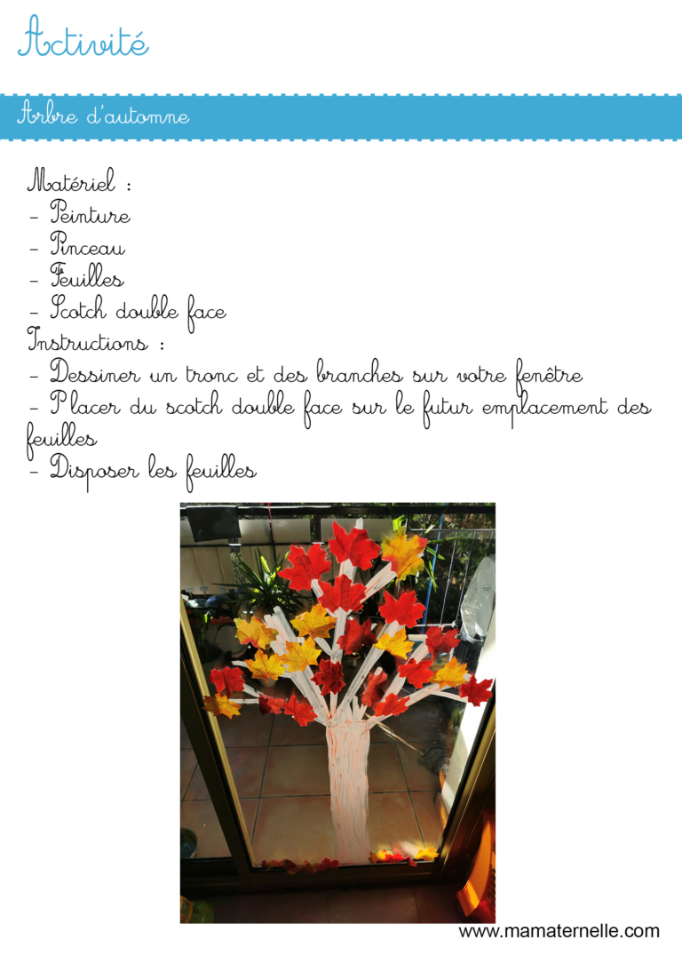 Activité : arbre d'automne - Ma Maternelle