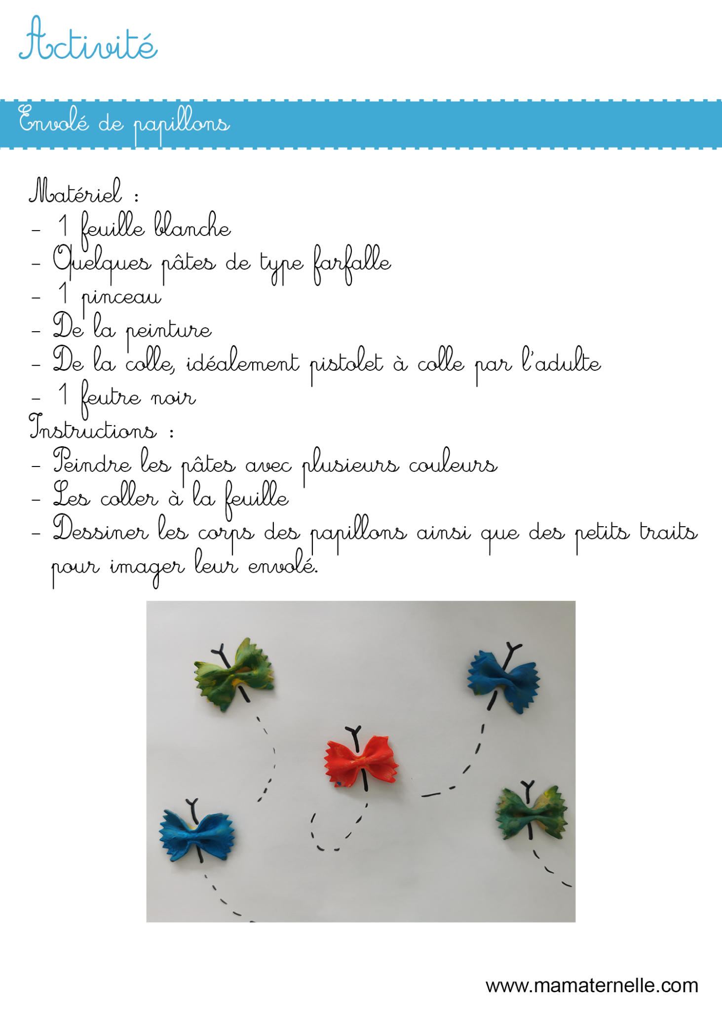 Activité : envolé de papillons - Ma Maternelle