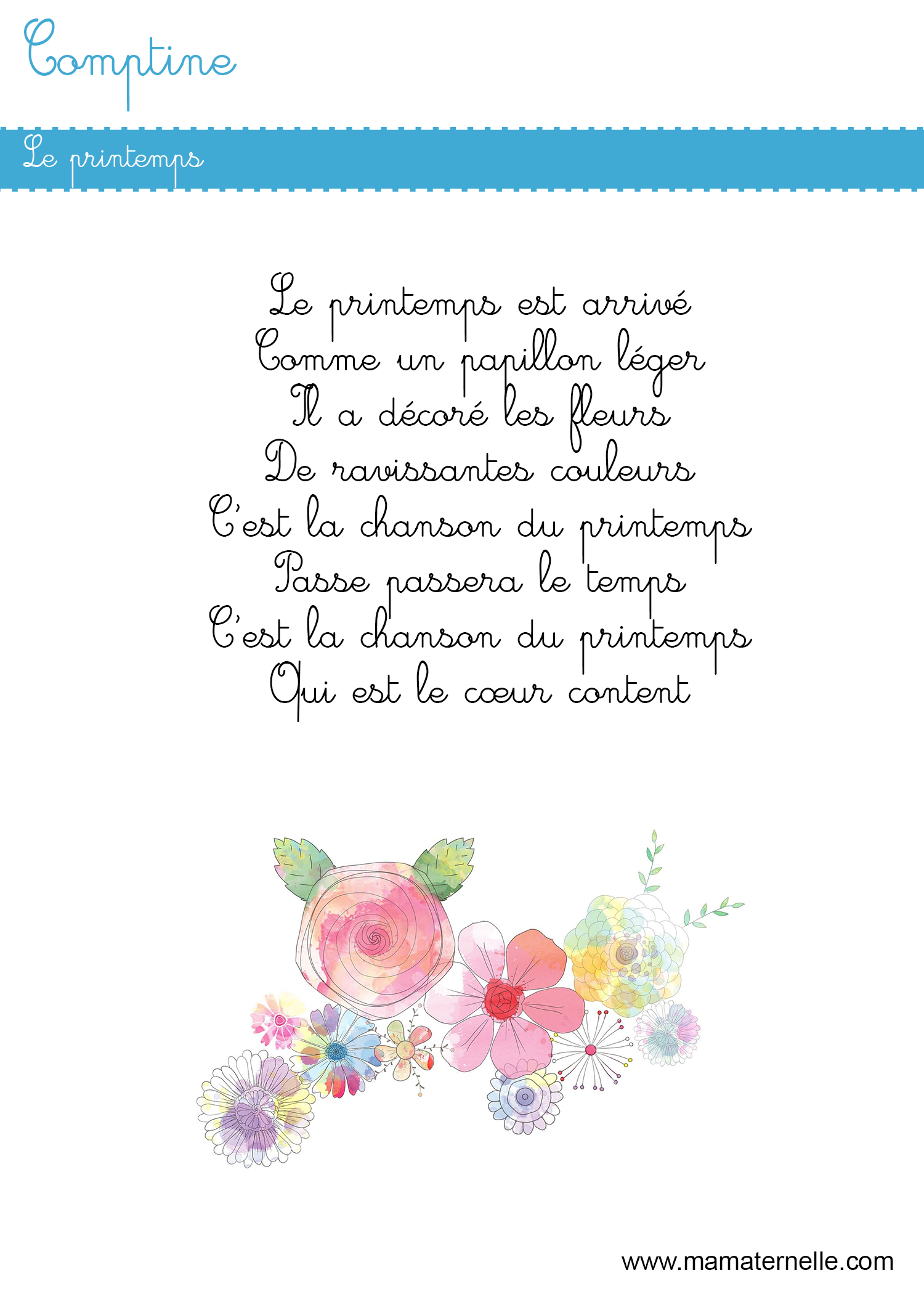 Comptine Le Printemps Ma Maternelle