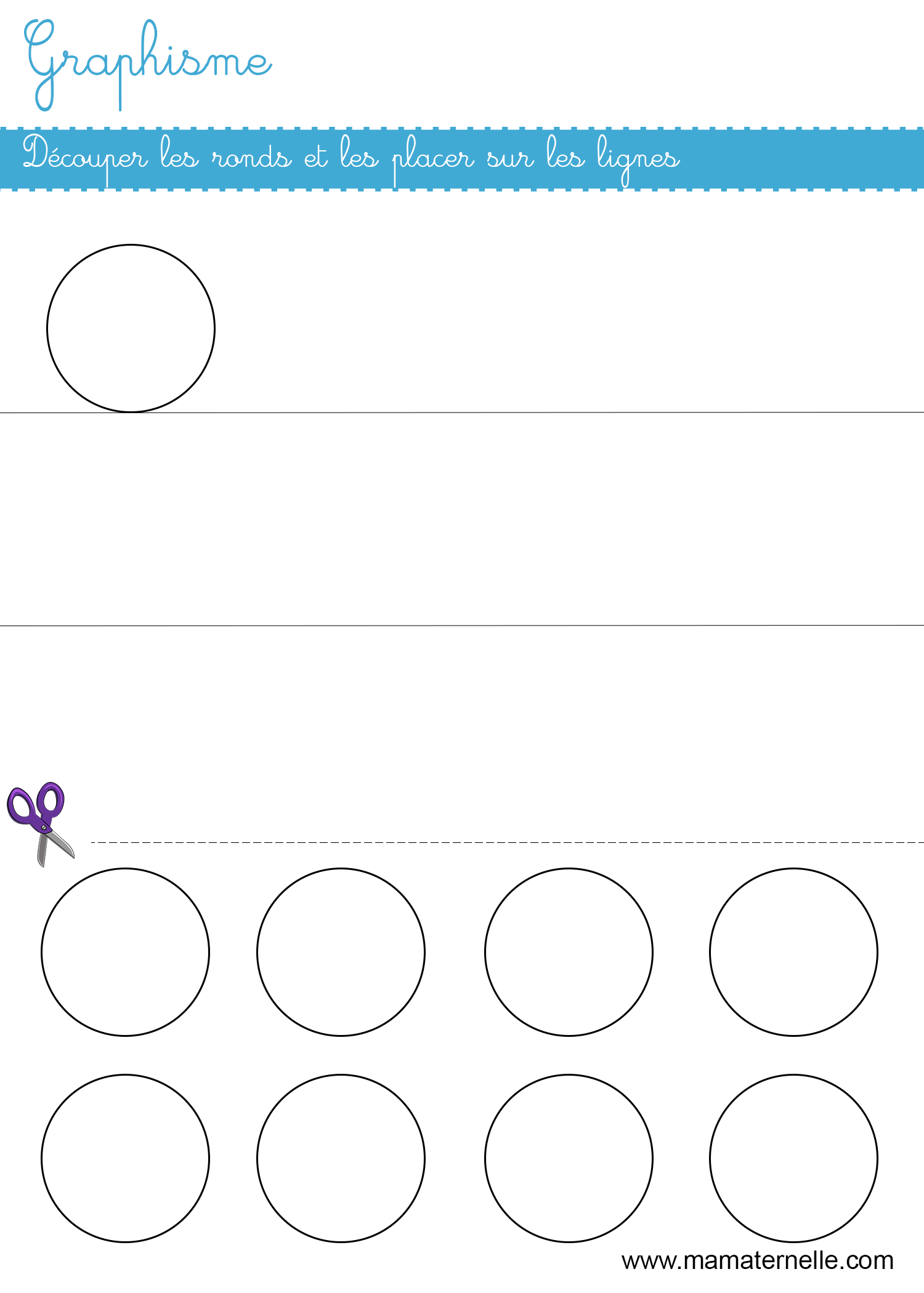 Graphisme : placer sur les lignes - Ma Maternelle