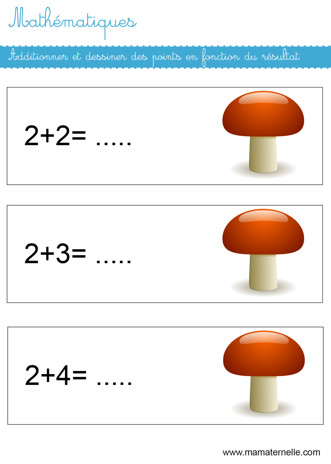 Mathématiques : additionner - Ma Maternelle