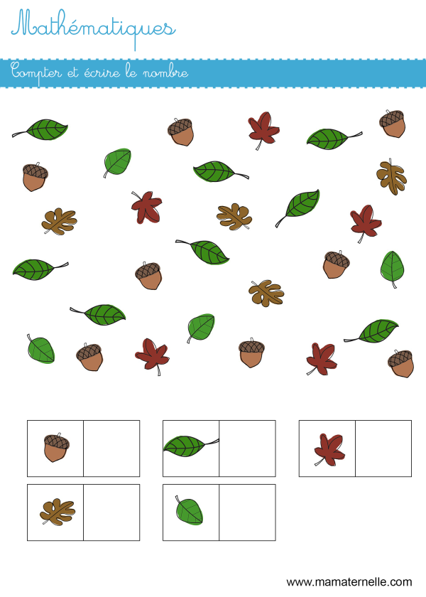 Mathématiques : compter et écrire le nombre - Ma Maternelle