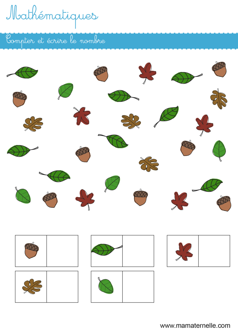 Mathématiques : compter et écrire le nombre - Ma Maternelle